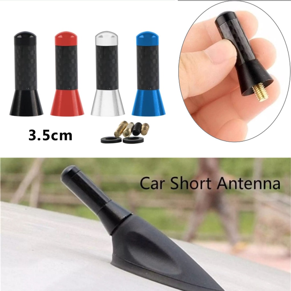 Blue Color 3.5cm Car Short Antenna Carbon Fiber Style Universal Cars ...