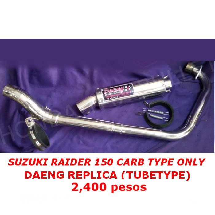 SUZUKI RAIDER 150 Carb Model Only Full Exhaust Muffler Stainless ...