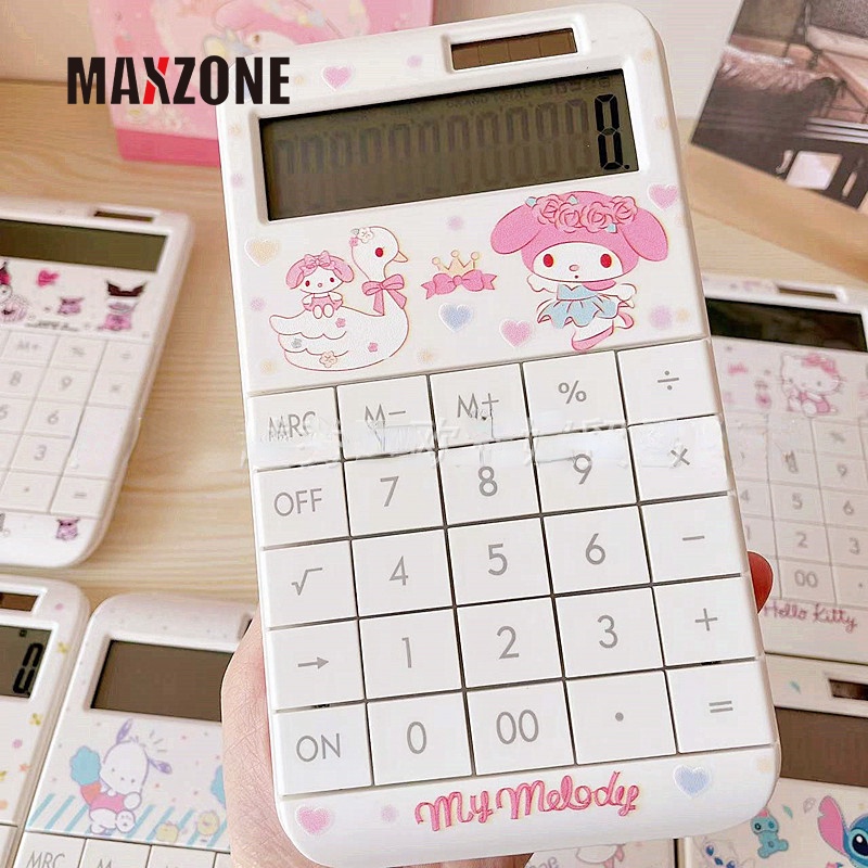 MAXZONE Pink Kawaii Cartoon 12 Digit Solar Calculator My Melody ...