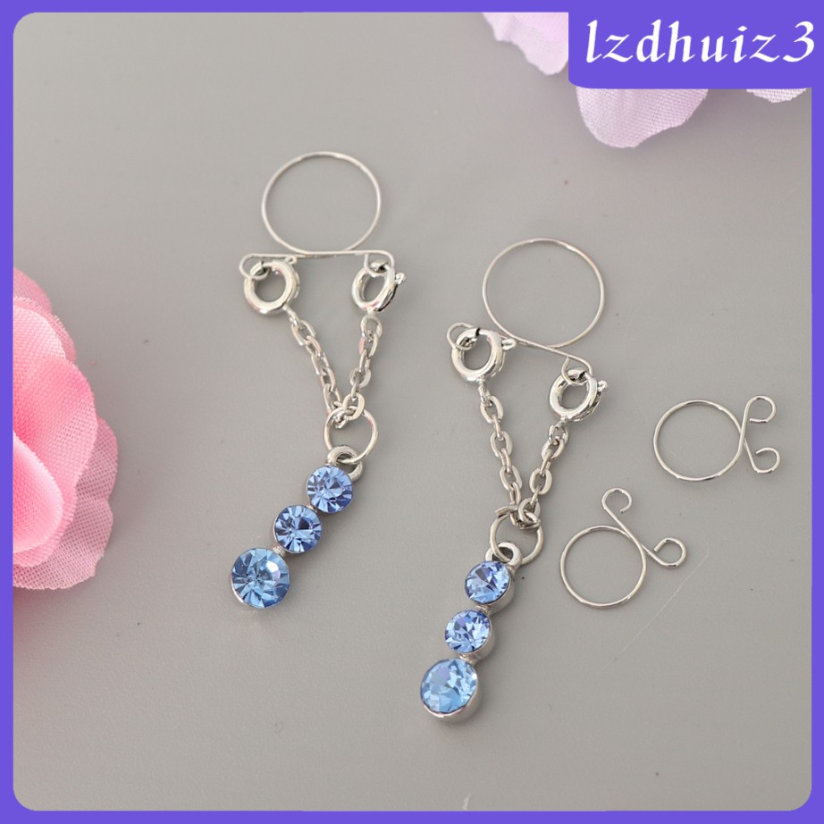 2Pcs Fake Rings Dangle Non Piercing Stainless Steel Body Jewelry ...