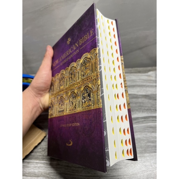 Catholic Bible - Nee American Bible (Violet/Purple) 9x6 inches; Thick 2 ...