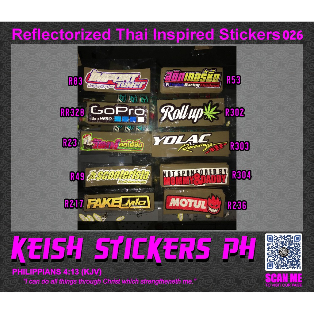 Thai Inspired Reflectorized Stickers 026 | Shopee Philippines