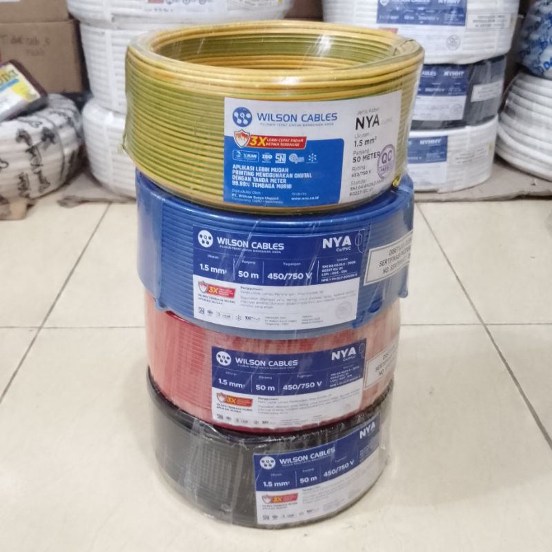 Wilson Cable NYA 1.5/1.5/1x1.5 mm2 Ankle Wire SNI LMK - Retail Meter ...