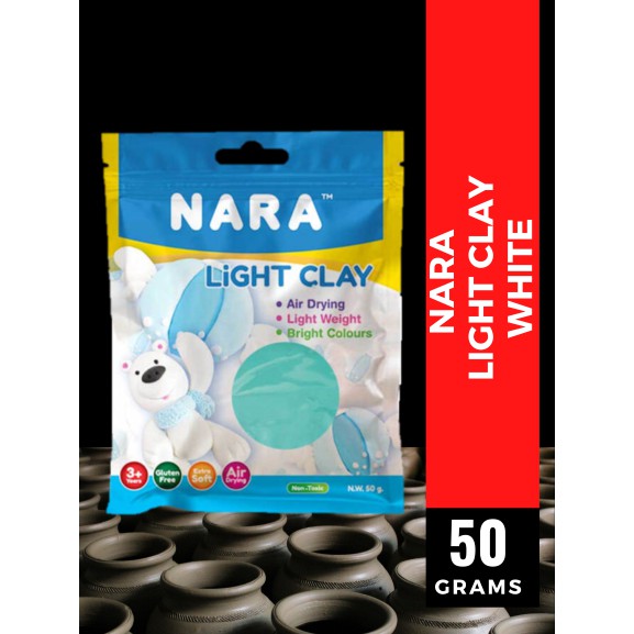 NARA Light Clay 50 g (White, Air Drying, Bright Colors, Extra Soft, Art ...