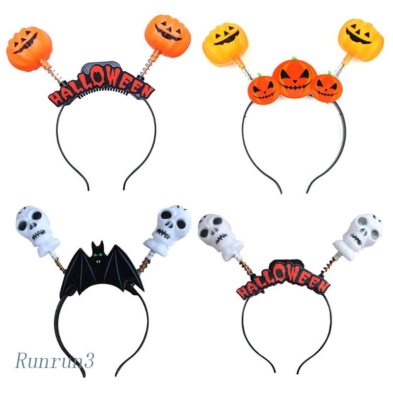 RUNNY Pumpkin Skull Headband Halloween Cosplay Glowing Costume Dress-up ...