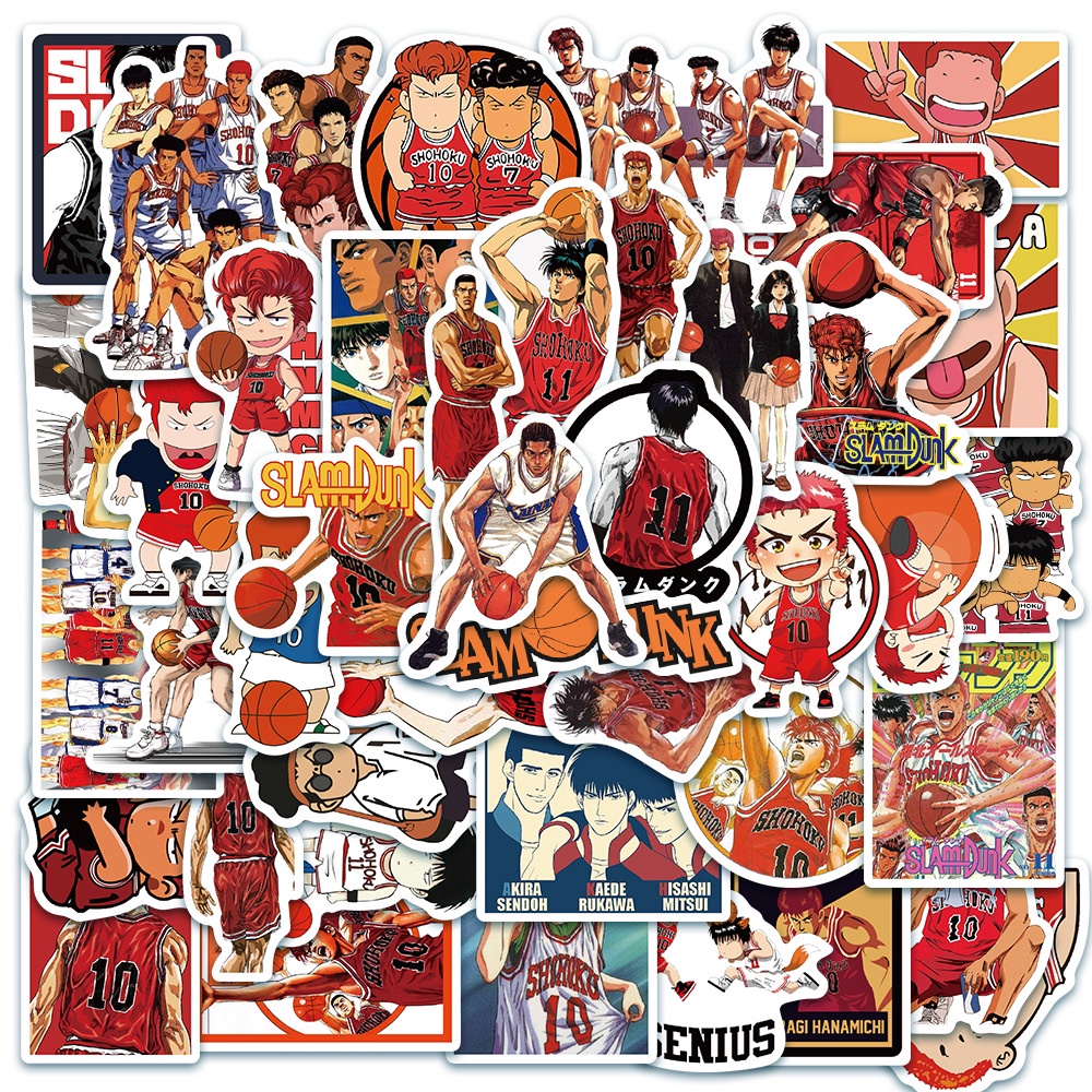 Cuessi 50Pcs Anime SLAM DUNK Laptop Stickers For Tumbler Aquaflask ...