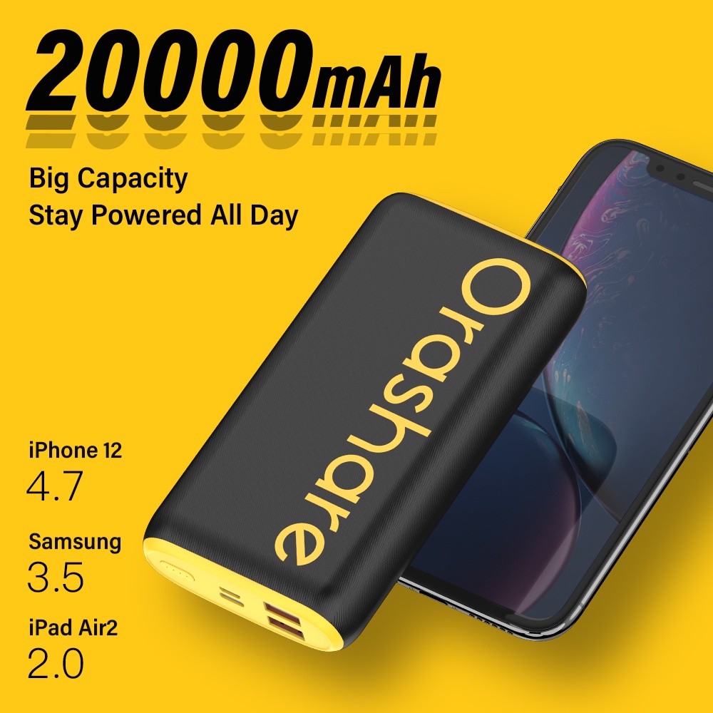 Orashare O20Pro 20000mAh Powerbank PD20W Fast Charge High Capacity ...
