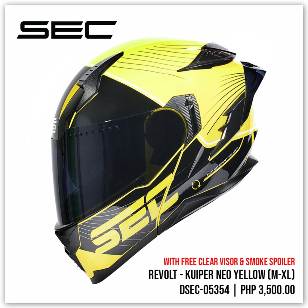 Sec Revolt - kupper helmet with free smoke lens and spoiler | Shopee ...
