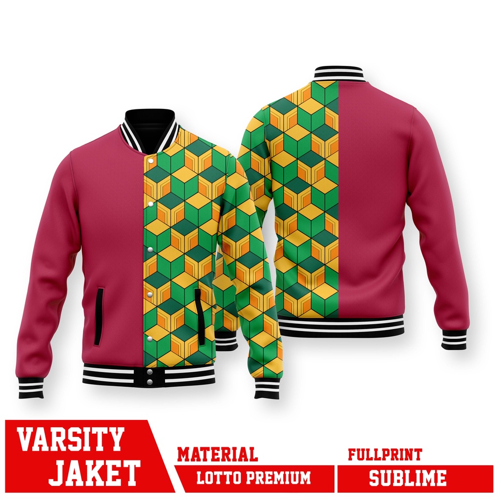 VARSITY JACKET GIYU TOMIOKA DEMON SLAYER Manga kimetsu no yaiba full ...