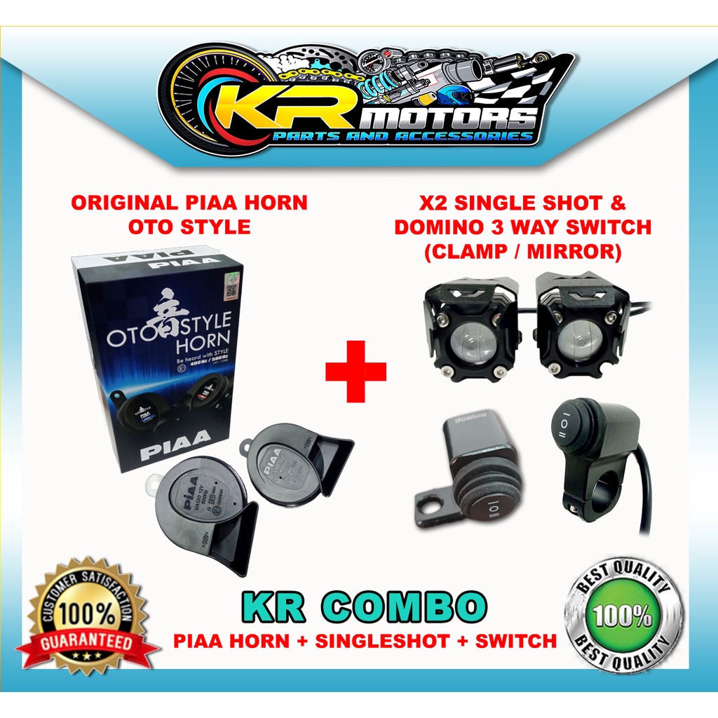 PIAA Horn + Single Shot Mini Driving Light + FREE 3Way Switch (Clamp ...