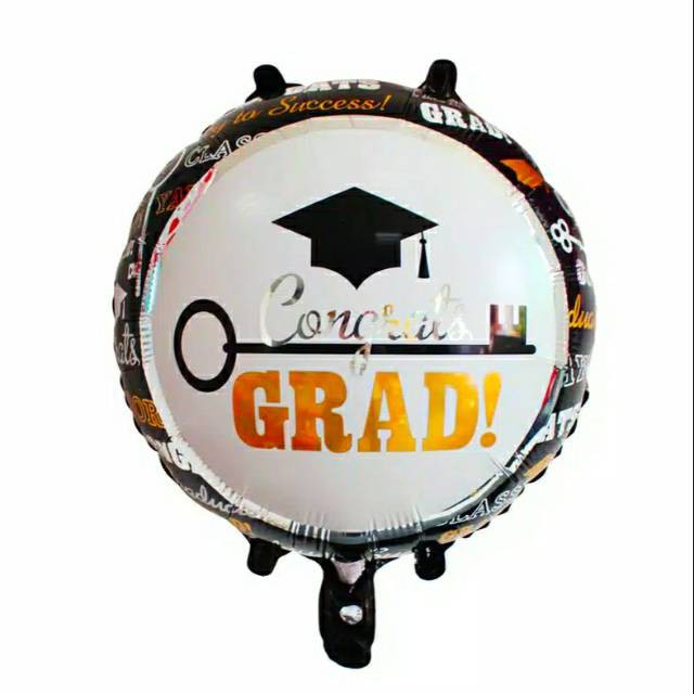 Round FOIL Balloons GRADUATION CONGRATS GRADUATION Hat Bachelor's Hat ...