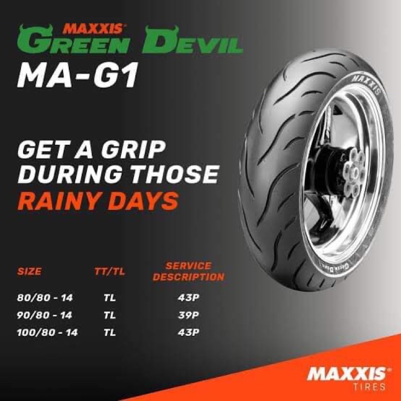 MAXXIS TIRES X14 GREEN DEVIL/MA-G1 TUBELESS TYPE WITH FREE PITO&TIRE ...