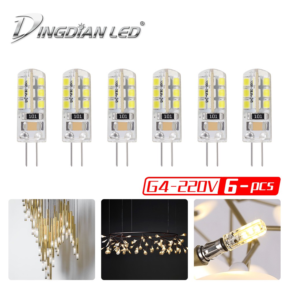 6 Packs AC220V G4 Pendant Light Source 3W 5W LED SMD2835 Crystal Light ...