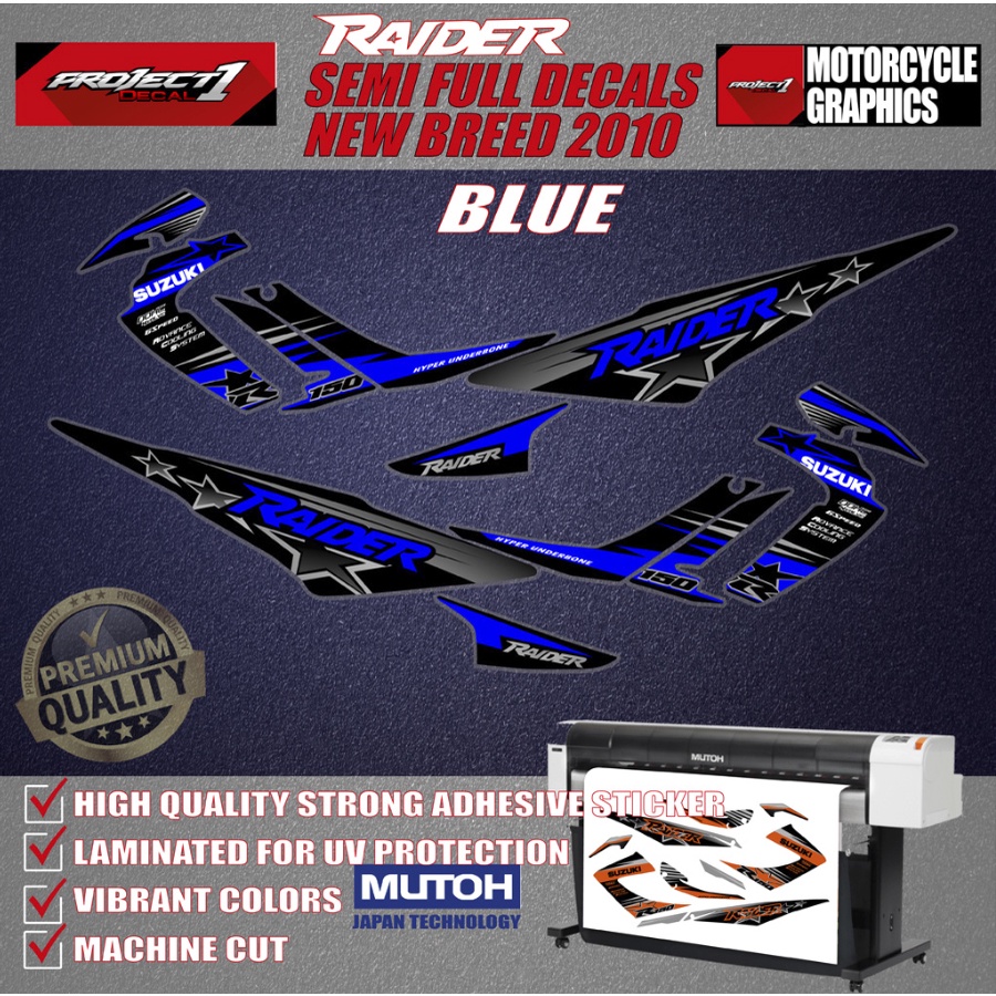 SUZUKI RAIDER 150 REBORN RELOADED 2016 SEMI FULL DECALS LAMINATED ...