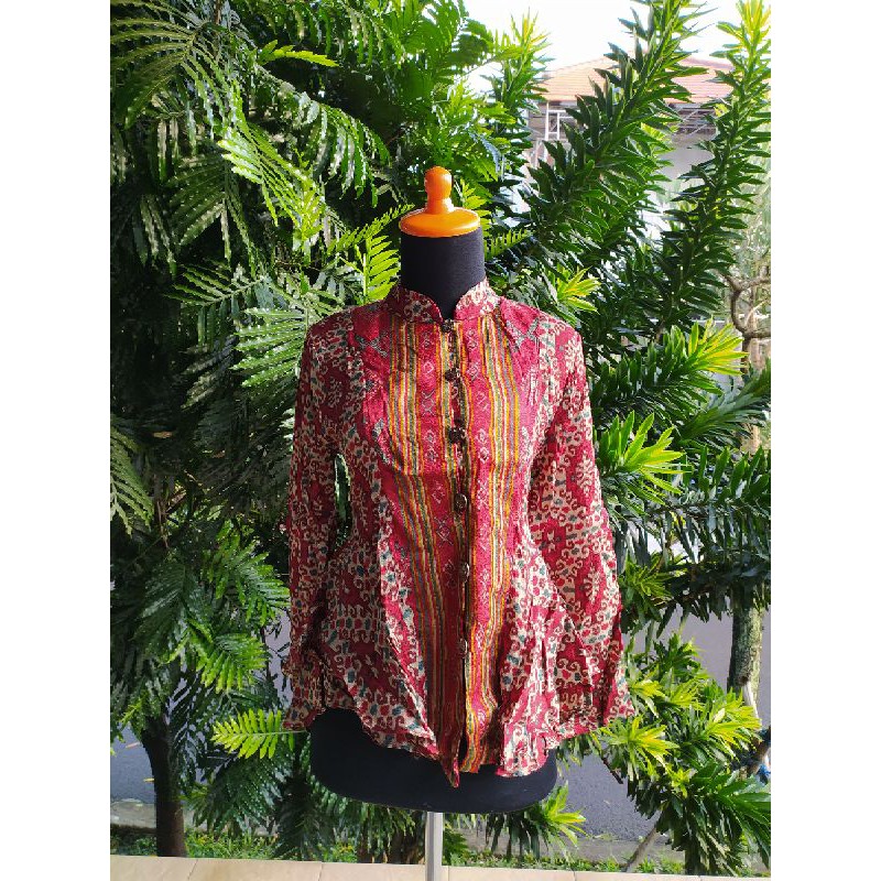 Batik Modern Woman Cotton Dobi Model Peplum Beautiful | Shopee Philippines