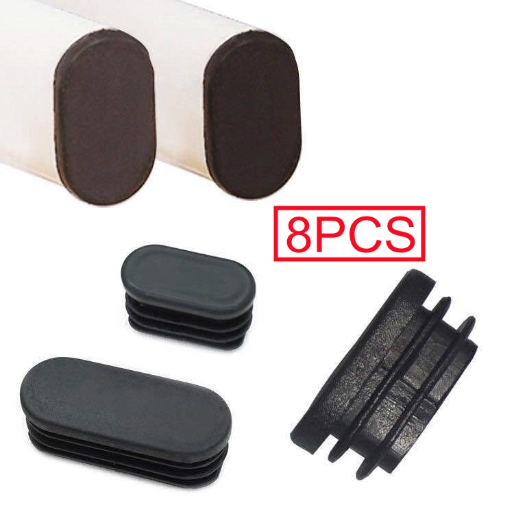 8pcs Double tube oval stool foot plug oval tube plug plastic plug ...
