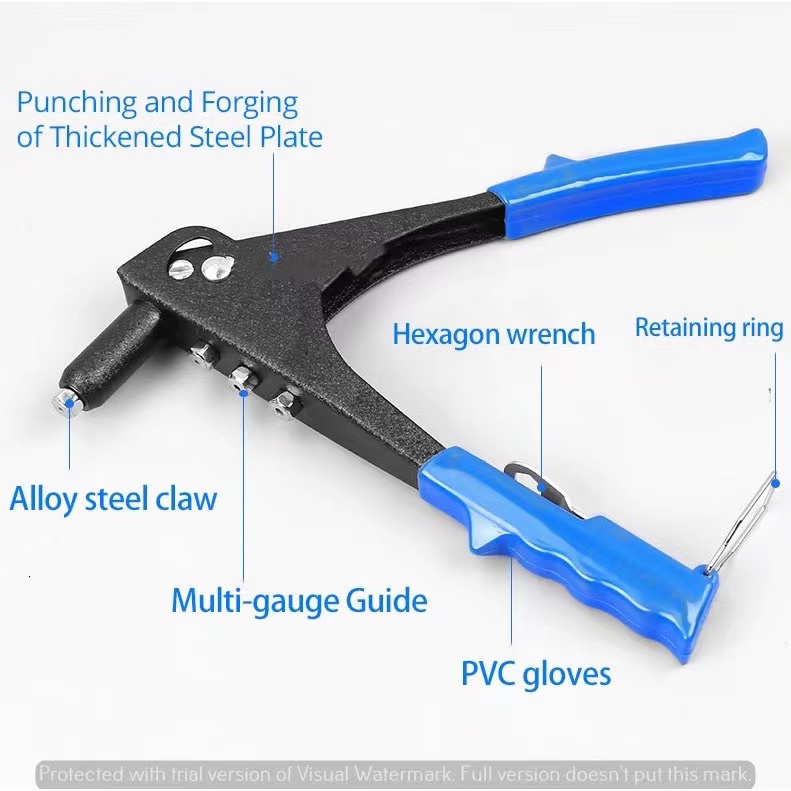 Hand Riveter Rivet Gun Rivet kit professional rivet gun with 20 rivets ...
