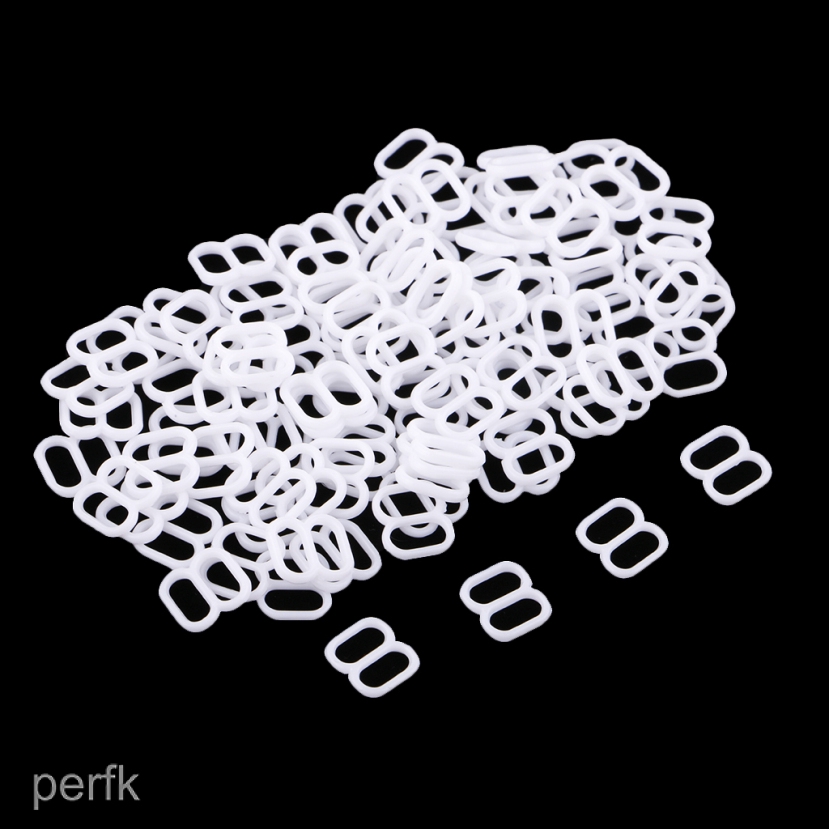 100Pcs Nylon Bra Strap Adjustment Buckle Rings Slides Hooks Invisible ...