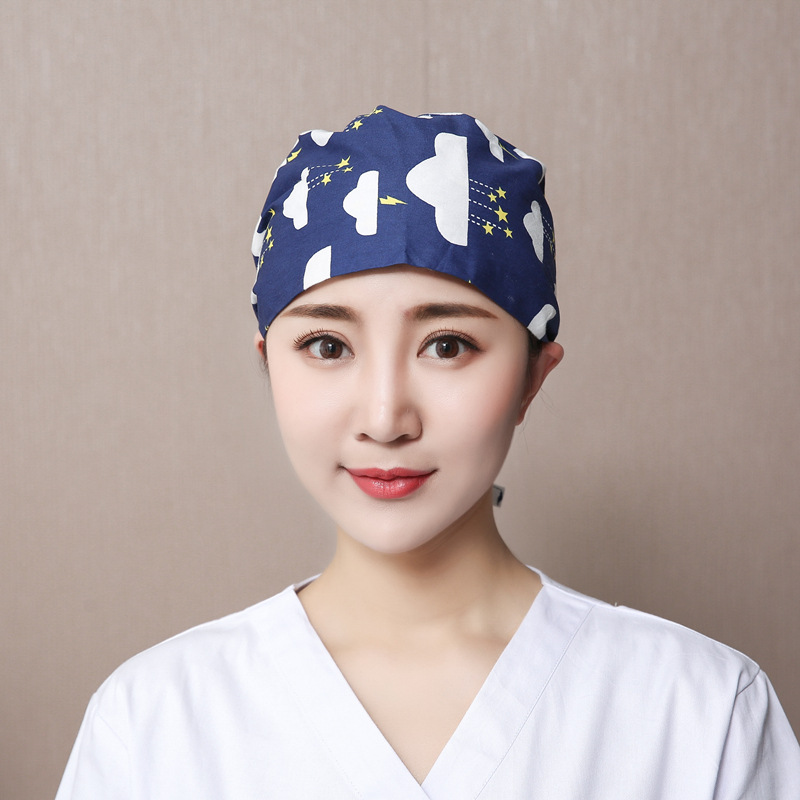 Printed Surgical Cap Female Cotton Operating Room Hat Male Spring and ...