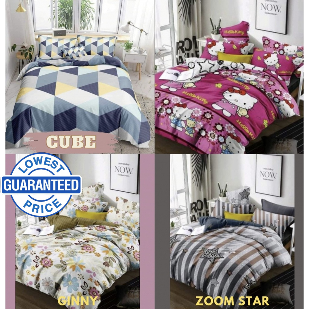 MM 3in1 Set Premium Canadian Bedsheet (Fully Garterized with 2 Pillow ...