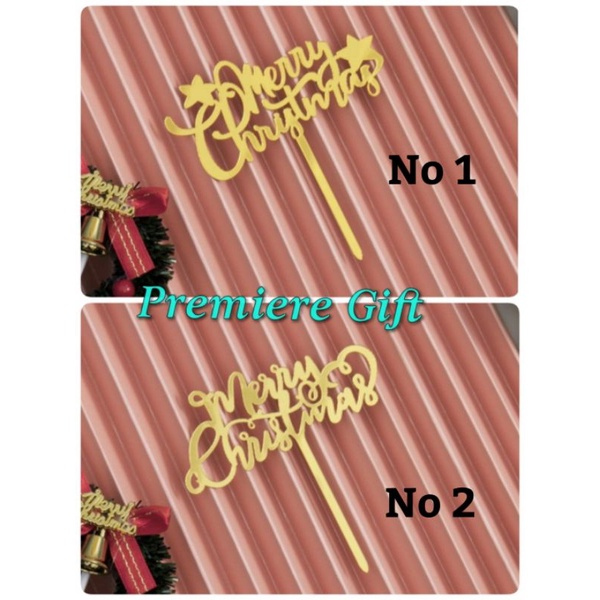 Cake Topper Merry Christmas Acrylic Cake Decoration Shopee Philippines