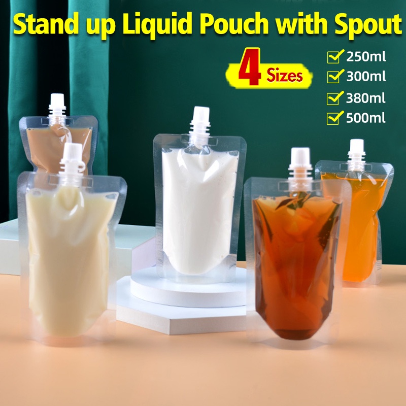 100pcs Liquid Drink Juice Milk Coffee Stand Up Pouch Packaging 250ml ...