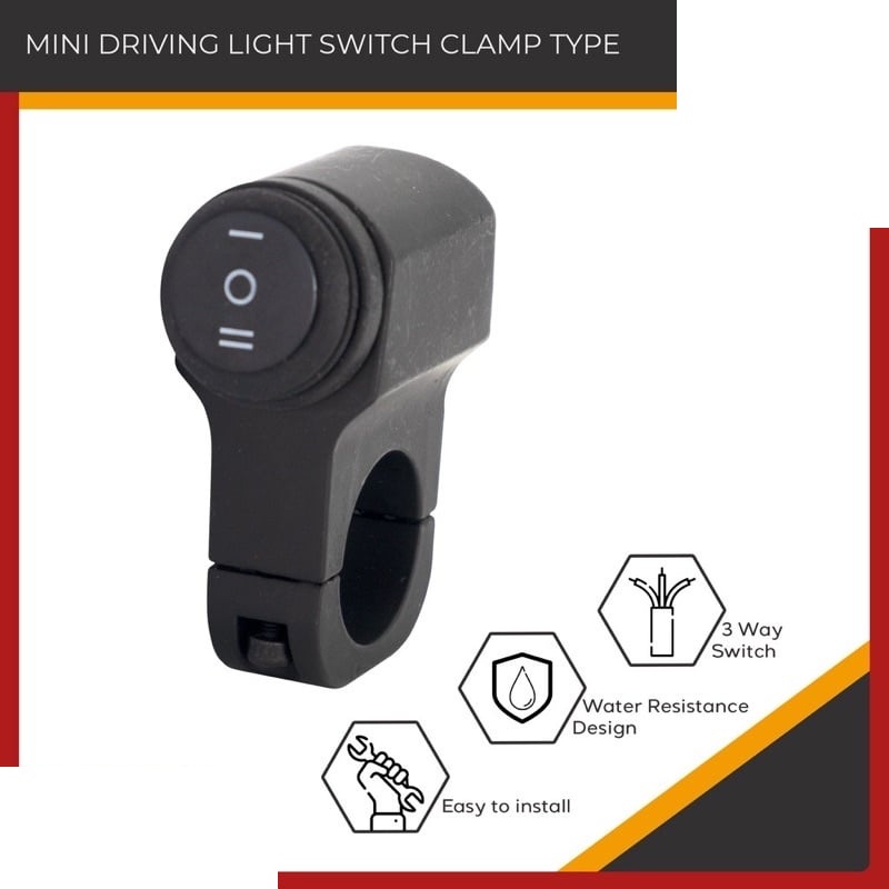 Mini Driving Light 3 Way Switch Mount ON OFF ON Switch With Clamp ...