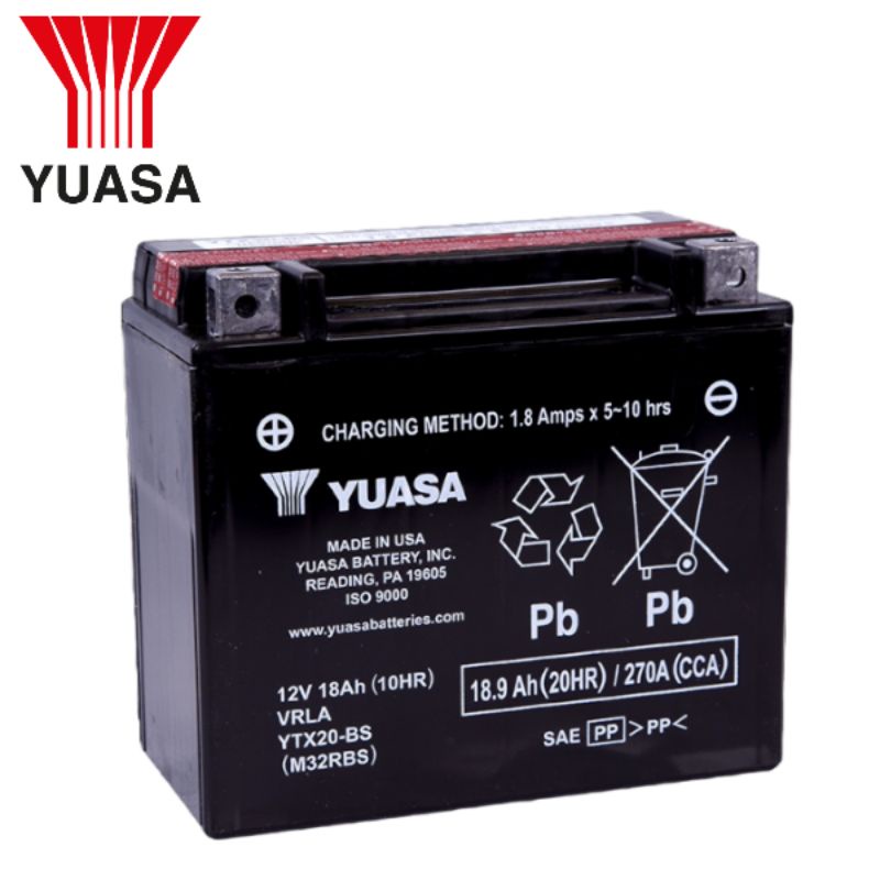 YUASA YTX20L-BS 20L Motorcycle Battery | Shopee Philippines