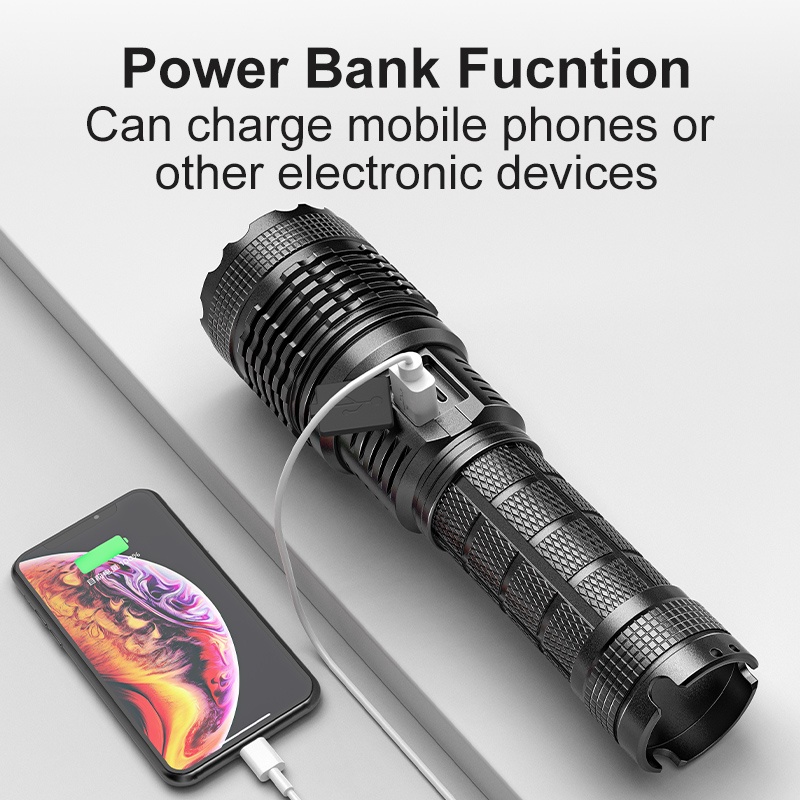 Smiling Shark SD-0128 LED Flashlight Super Bright 8000 Lumens Tactical ...