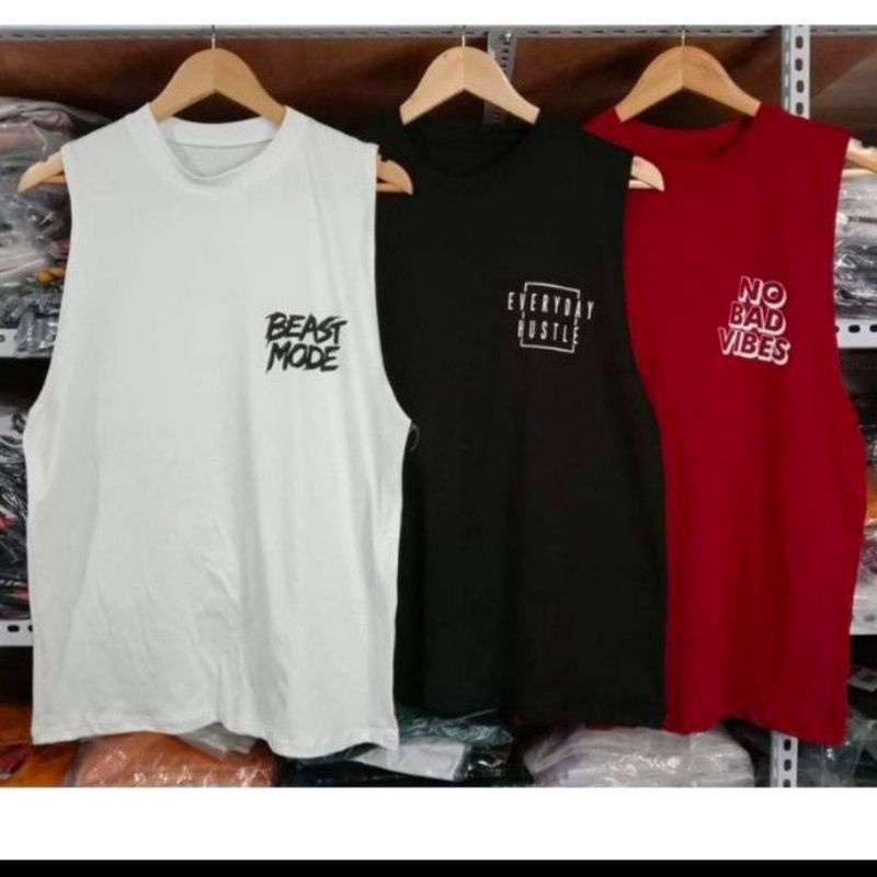 Set of 3pcs.Muscle Tee's Sando For Men (Random Colors and Print Only ...