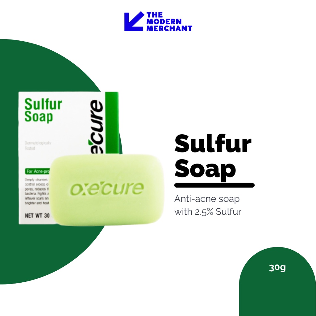 OXECURE Sulfur Soap 30g for Body & Face (UNBOXED but SEALED) | Shopee ...