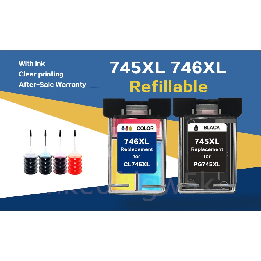 @.Canon 745 746 ink PG745XL CL746XL refillable ink cartridge compatible ...