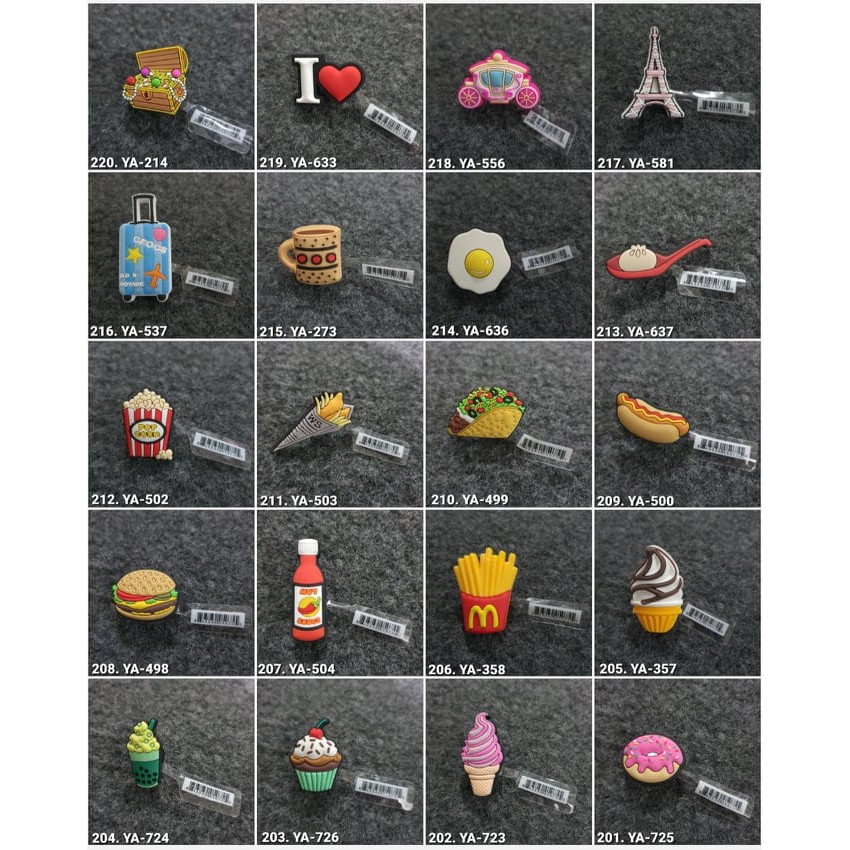 ONHAND Authentic Jibbitz Regular designs 201-220 Hole Shoes Charms ...