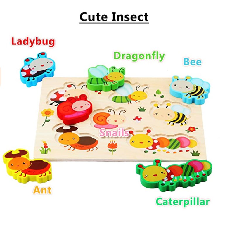 Insect Identification Puzzles For Children To Explore | Kendotoy Wooden ...