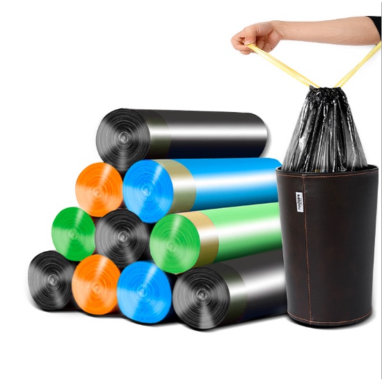 TS Roll Drawstring Garbage Bag Thickened Automatic Closing Kitchen ...