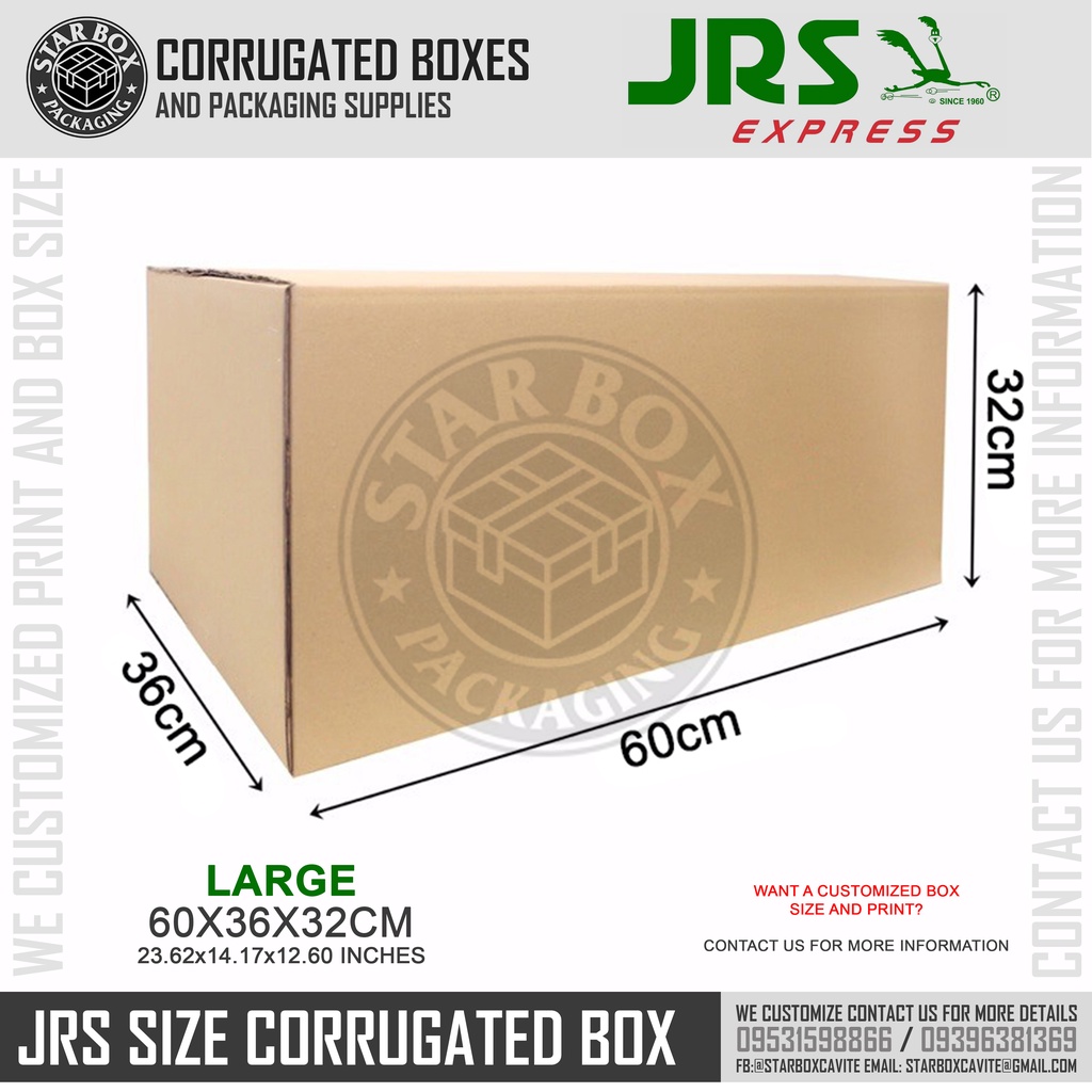 Starbox RSC Box JRS EXPRESS Size Corrugated Shipping Kraft Box LARGE ...