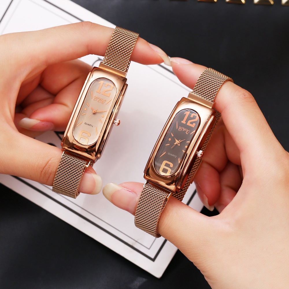 Women's Square Dial Quartz Watch Lazy CCQ Watch Magnet Strap Watch ...