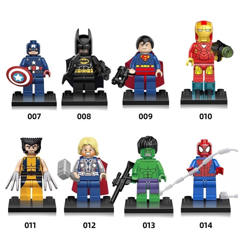 Avengers Superhero Series Building Blocks Minifigures 8 Small Particles ...