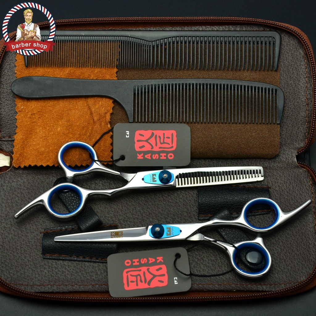 Ready Stoc KASHO 440C Barber Scissors Haircut Tools Thinning Practice ...