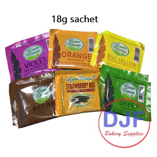 Food Color Sachet(Strawberry Red, Egg Yellow, ChocolateBrown, VioletUbe ...