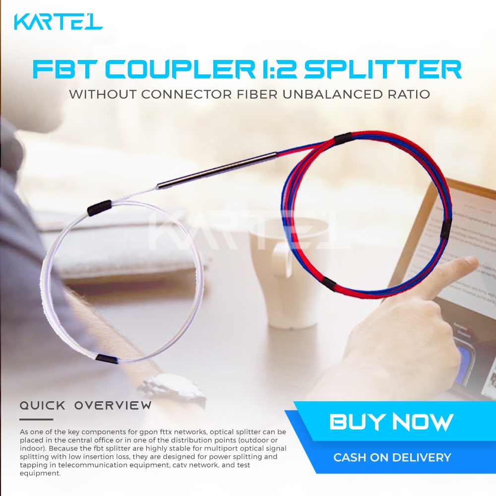 FBT Coupler 1:2 Splitter Without Connector Fiber Unbalanced Ratio ...