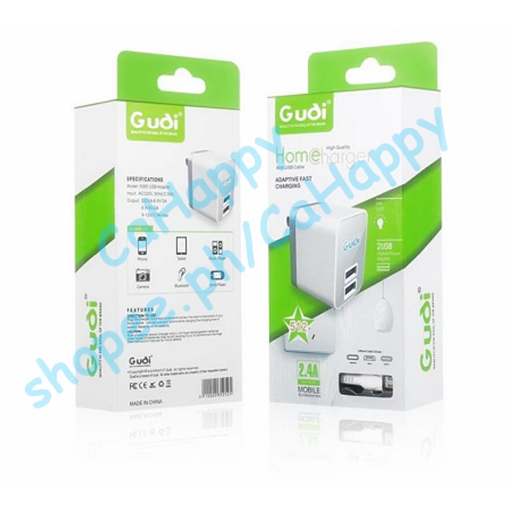 Gudi 512 home charger support adaptive fast charge led light 2usb ...