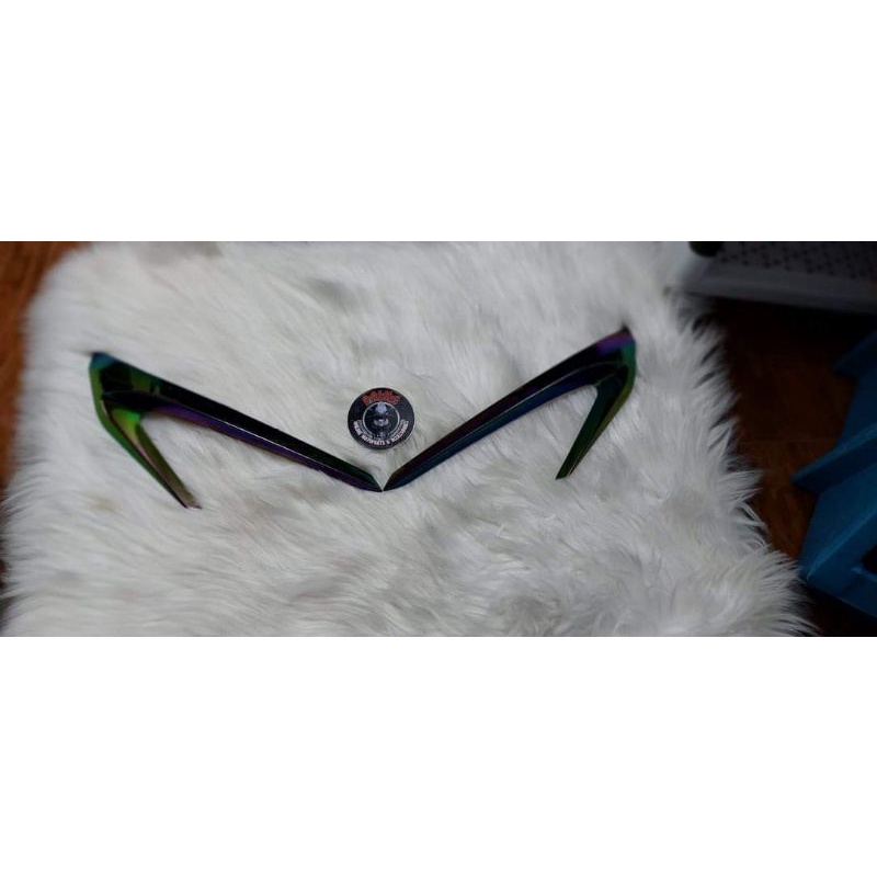 Titanium headlight garnish for Click V2 150i & 125i / Click V2 2018 and ...