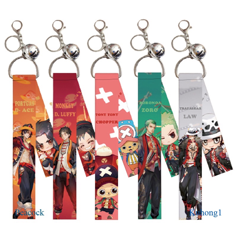 XTE Anime One Piece Ribbon Keychain Backpack Decoration Pendant Luffy ...