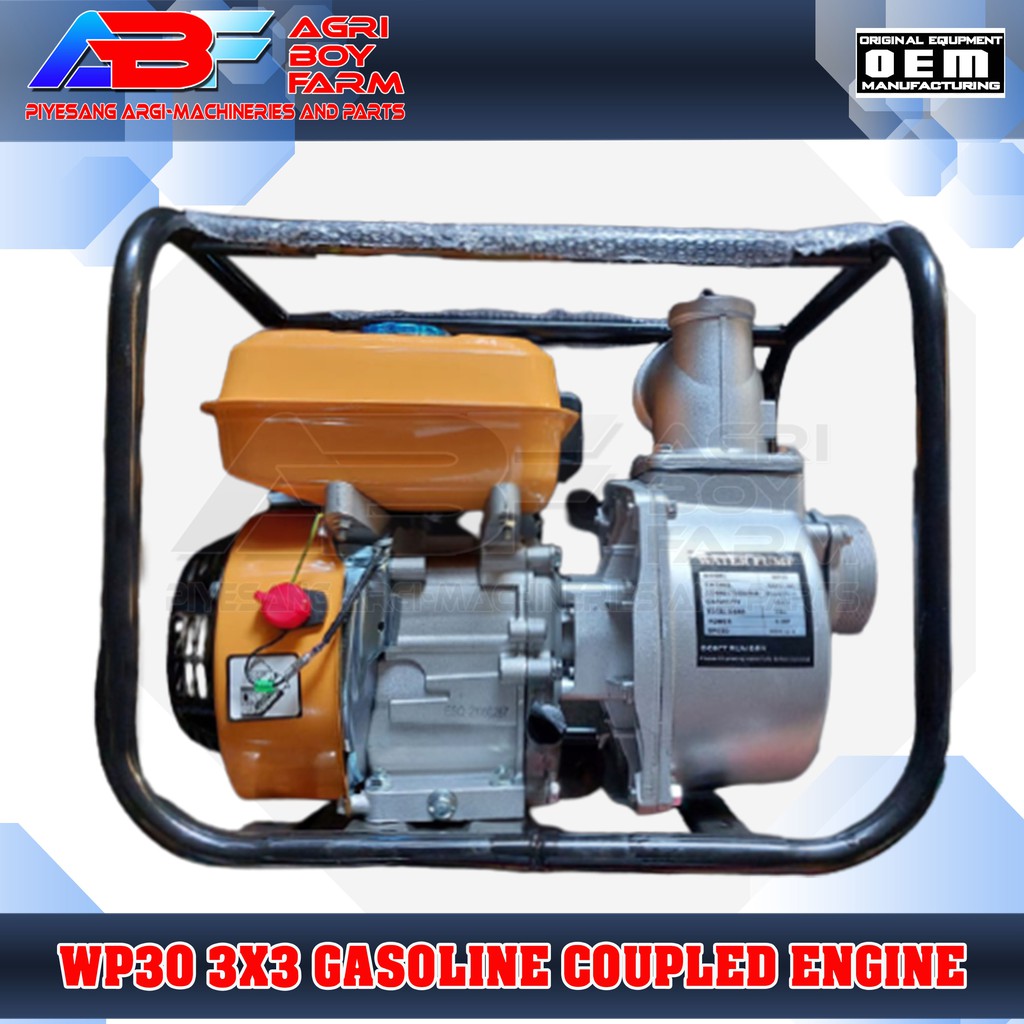WP30 3X3 Water Pump Coupled 6.5HP Gasoline Engine Pangpatubig | Shopee ...