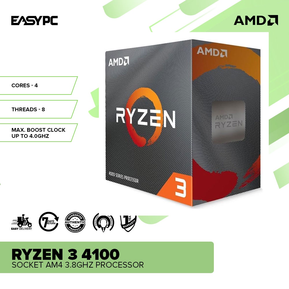 EasyPc | AMD Ryzen 3 4100 Socket Am4 3.8GHz BOX-Processor | Shopee ...