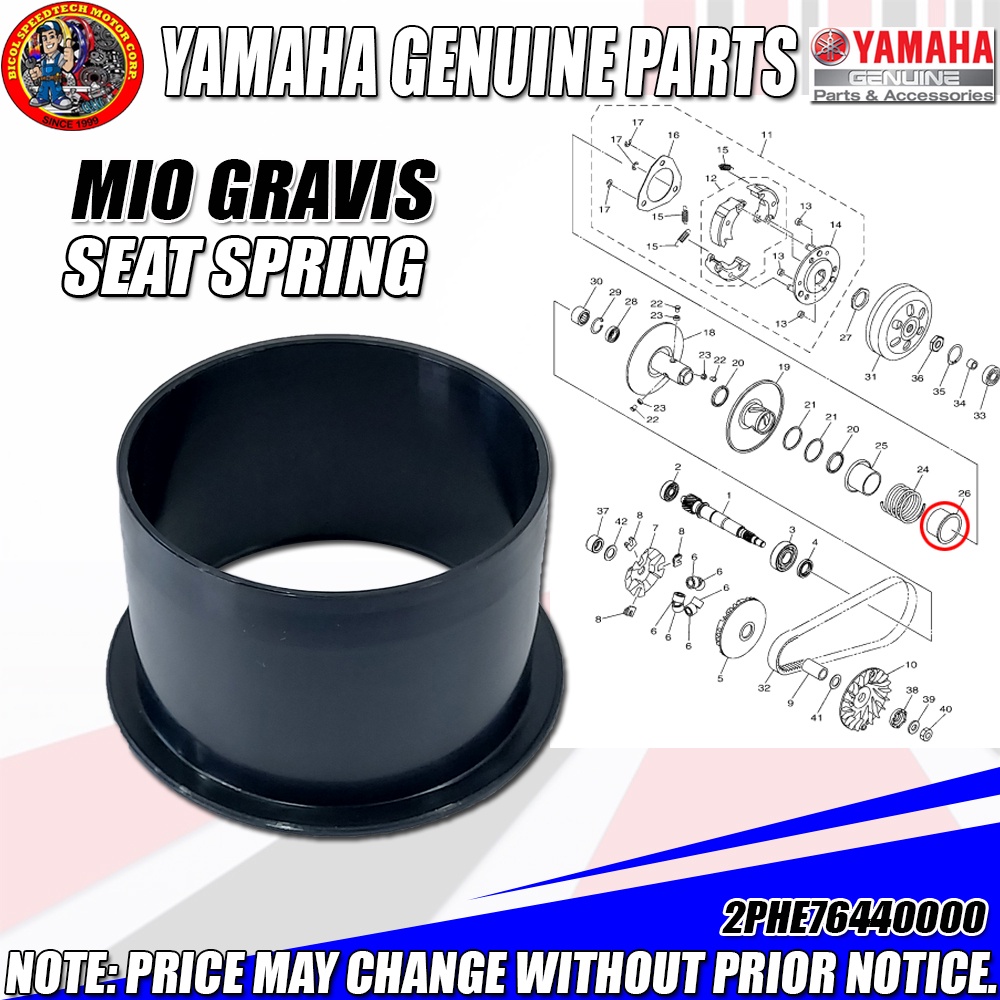MIO GRAVIS/FAZZIO 125 SEAT SPRING (YGP) (GENUINE: 2PH-E7644-00 ...