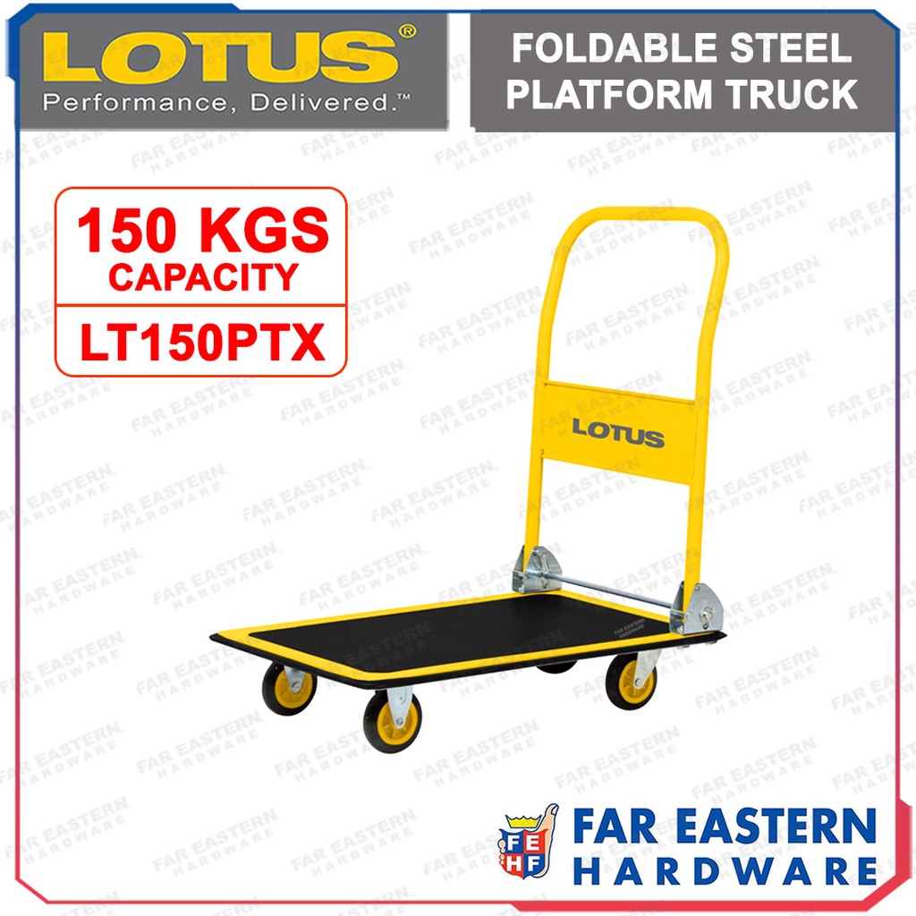LOTUS Foldable Steel Platform Truck 150kg Hand Trolley Push Cart ...