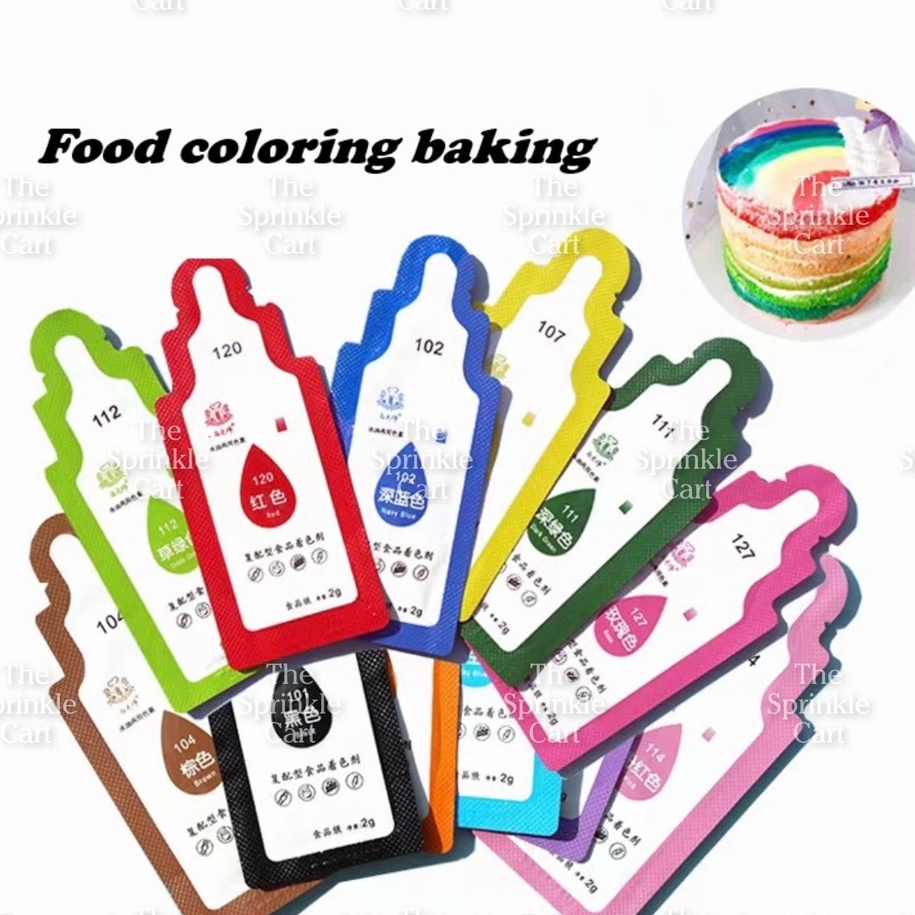Food Coloring Sachet Edible Pigment Natural Ink Liquid Food Coloring ...