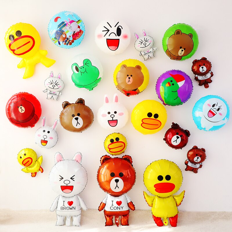 Aluminium-coated glass balloon shaped like cony rabbit, brown bear ...